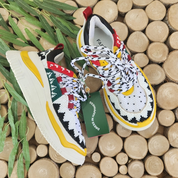 FARM Rio | Shoes | Nwt Farm Rio Irie Beaded Platform Sneaker | Poshmark